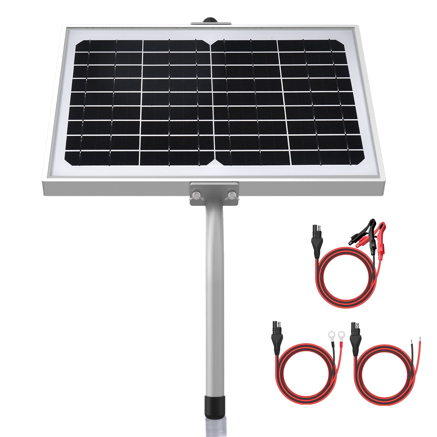 12V Waterproof Solar Battery Charger & Maintainer - 10 Watts Solar Pan ...