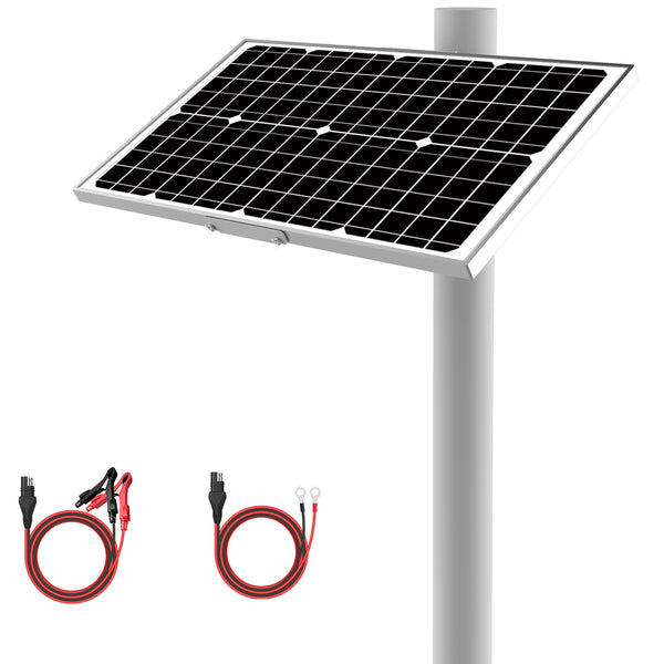 30W Solar Panel Battery Charger PRO with Adjustable Pole Mount Bracket ...